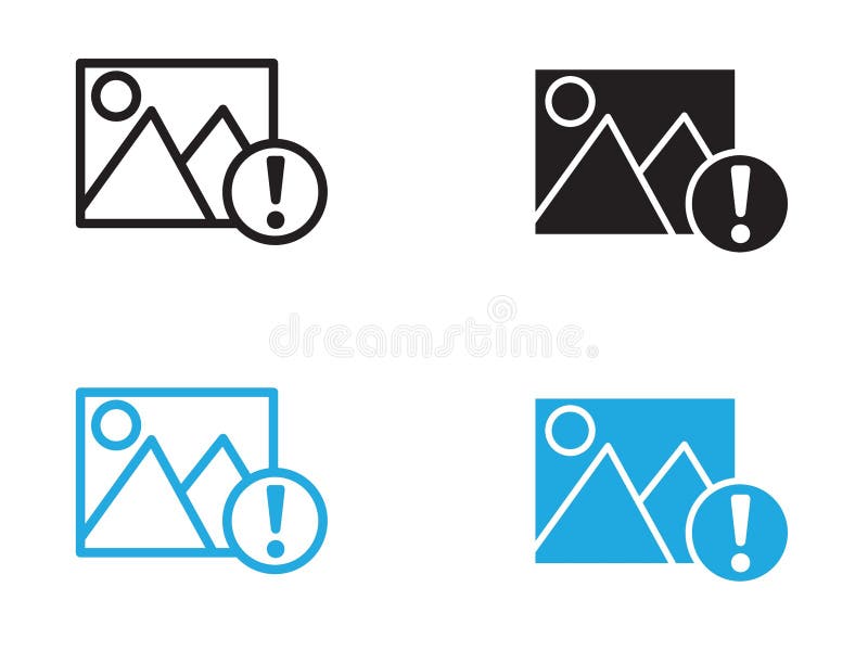 Image Error Icon Black and White Vector Outline Sign Stock Vector ...
