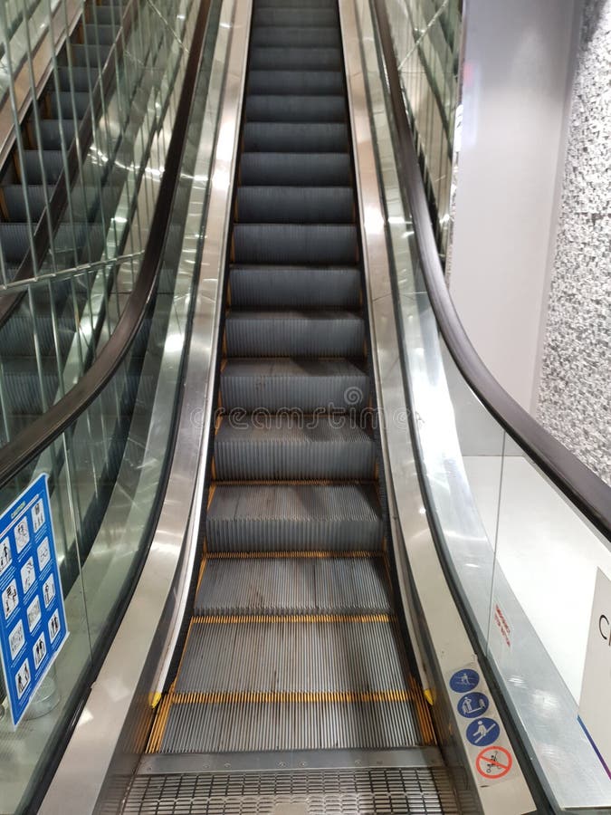 Image of Escalator without People. Horizontal Photograph of the Ladder ...