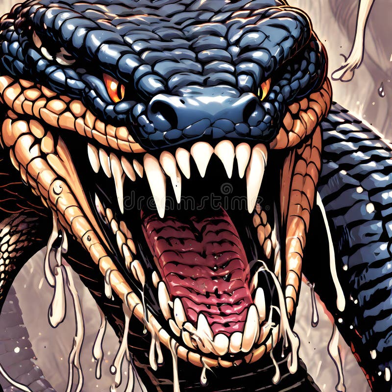 Image of the Evil Cobra Dripping and Spitting Venom. Stock Illustration ...