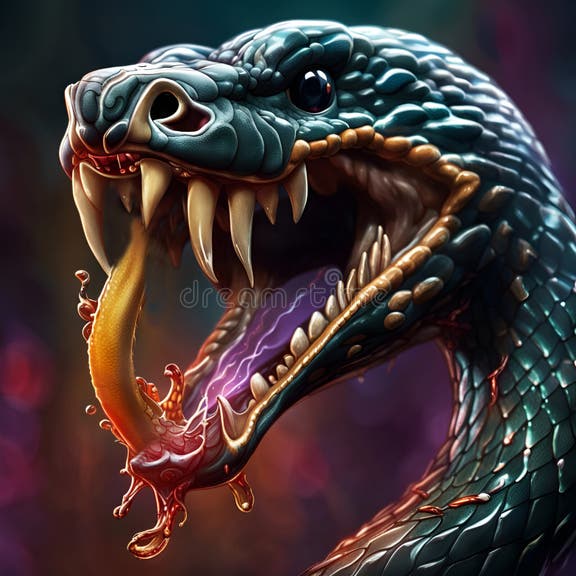 Image of the Evil Cobra Dripping and Spitting Venom. Stock Illustration ...