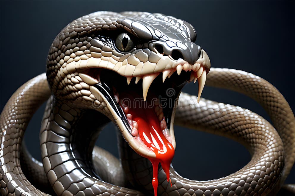 Image of the Evil Cobra Dripping and Spitting Venom. Stock Illustration ...