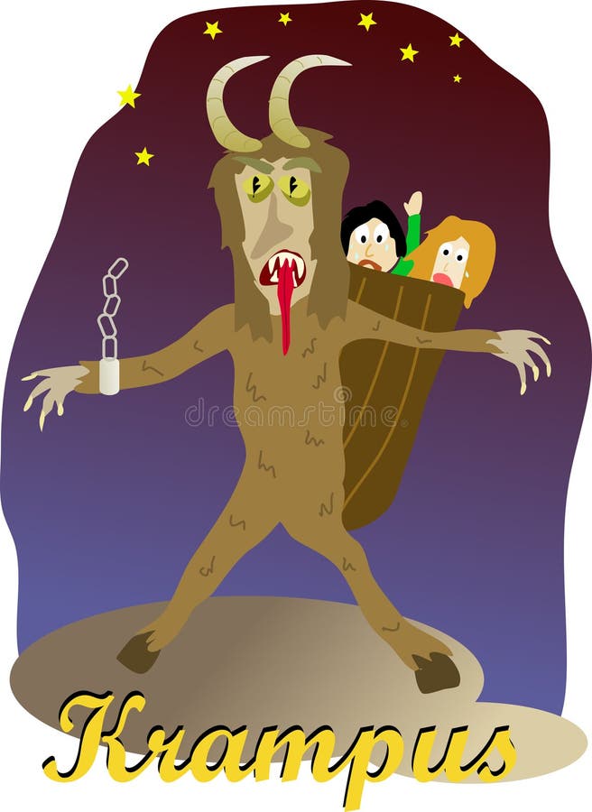 Image of Evil Krampus into Night Stock Vector - Illustration of claus ...