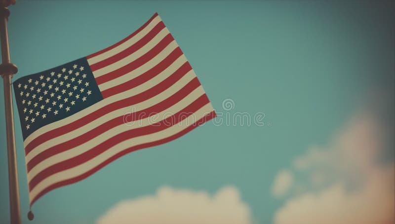 An Image of an Evocatively Moody Looking American Flag Flying in the ...