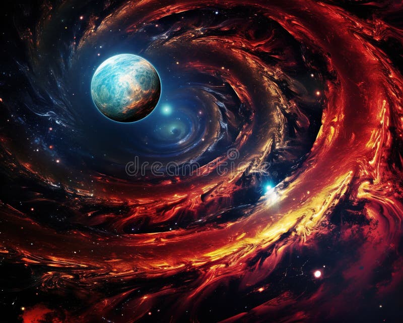 The Image Shows a Depiction of an Exotic World. Stock Illustration ...