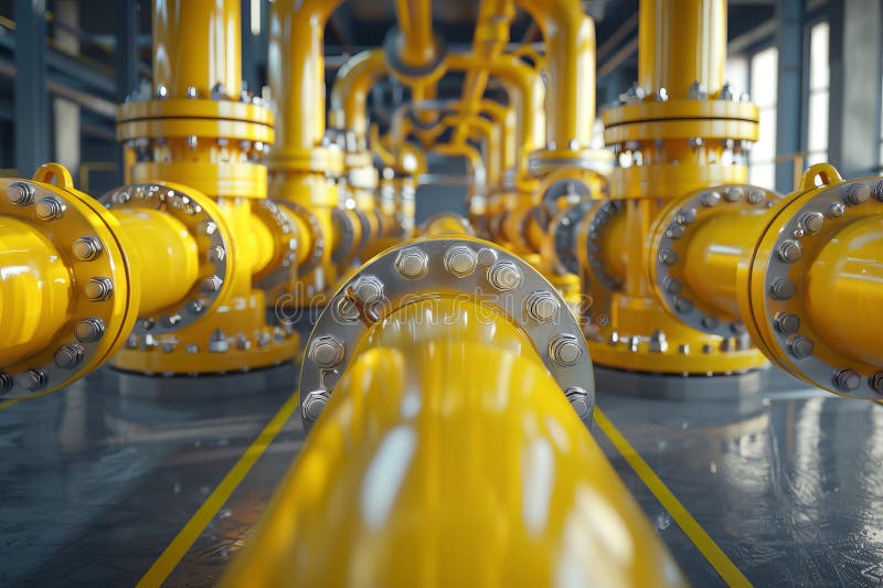 Image of an Expansive Industrial Piping System in a Modern Factory ...