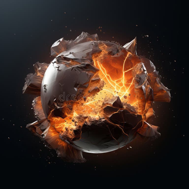 An Image of an Exploding Earth with Fire Coming Out of it Stock ...