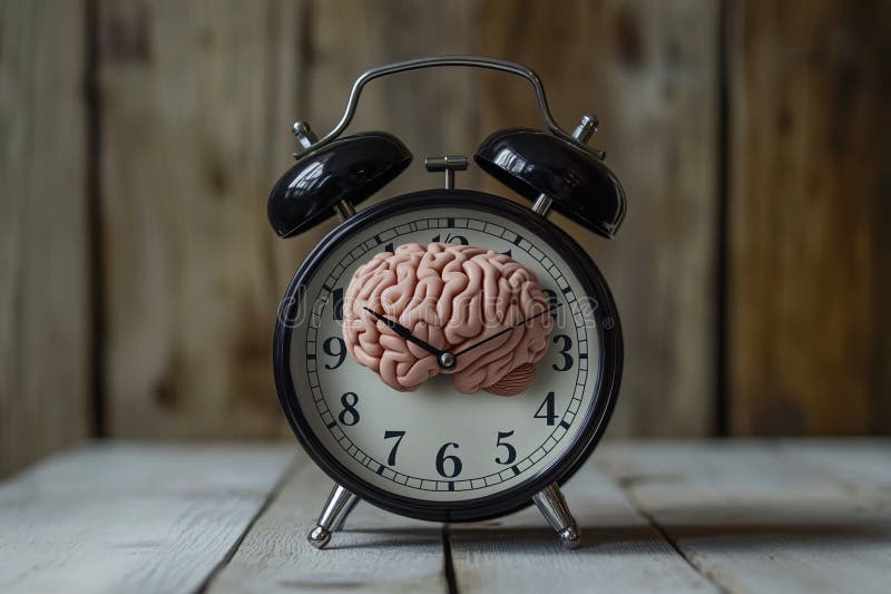Brainpower Time Management Clock Mindful Thinking Stock Illustration ...