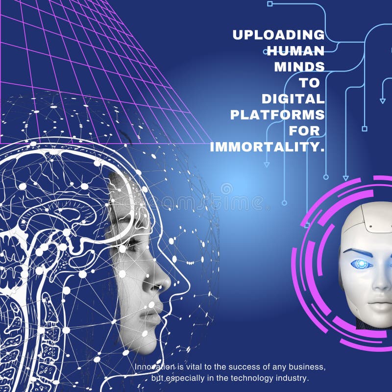 Innovation in Technology of Uploading Human Minds Stock Illustration ...