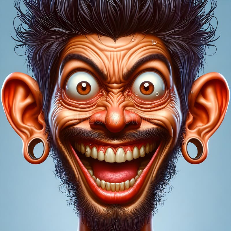 Image of Extreme Human Caricature of Various Facial Expression Art ...