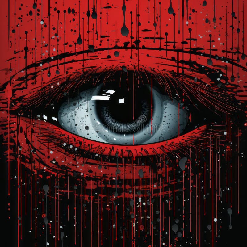 An Image of an Eye with Blood Dripping from it Stock Illustration ...