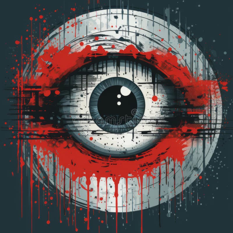 An Image of an Eye with Blood Splatters on it Stock Illustration ...