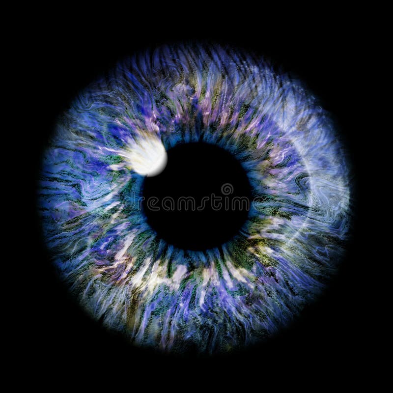 Realistic Image of an Eye. Iris, Cornea, Retina with Luminous Flash ...