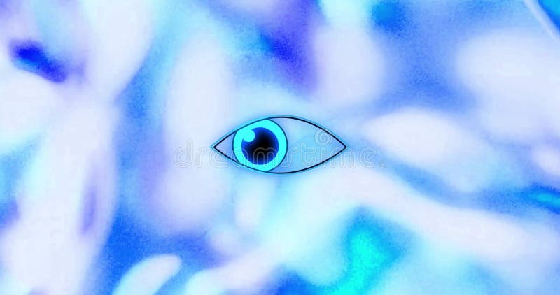 Image of Eye Icon Over Blue Moving Background Stock Illustration ...