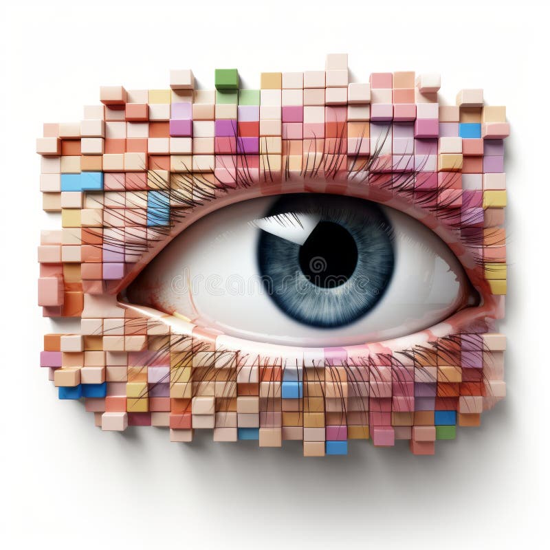 An Image of an Eye Surrounded by Colorful Blocks Stock Photo - Image of ...