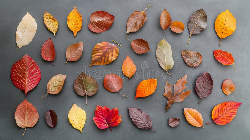 The Image of Fall Leaves is Abstract, with Textured Effects, Forming a ...