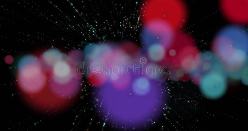 Image of Falling Light Spots and Confetti Over Black Background Stock ...