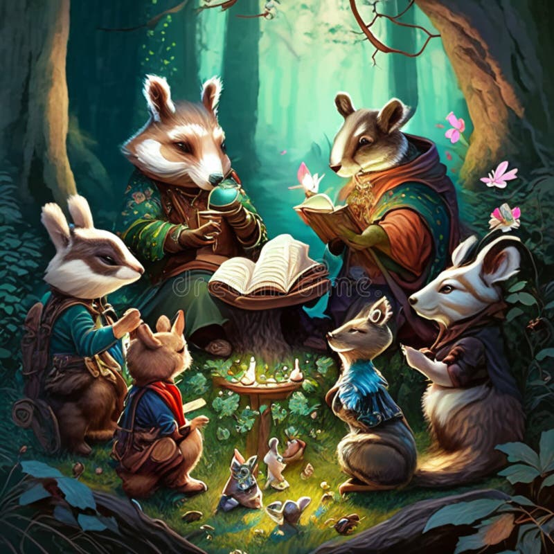 The Image of the Family of Panda and Fox in the Forest Generative AI ...