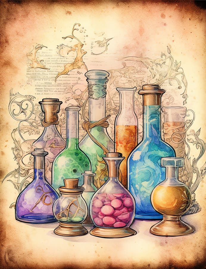 Fantasy Junk Journal Digital Paper Stock Illustration - Illustration of ...