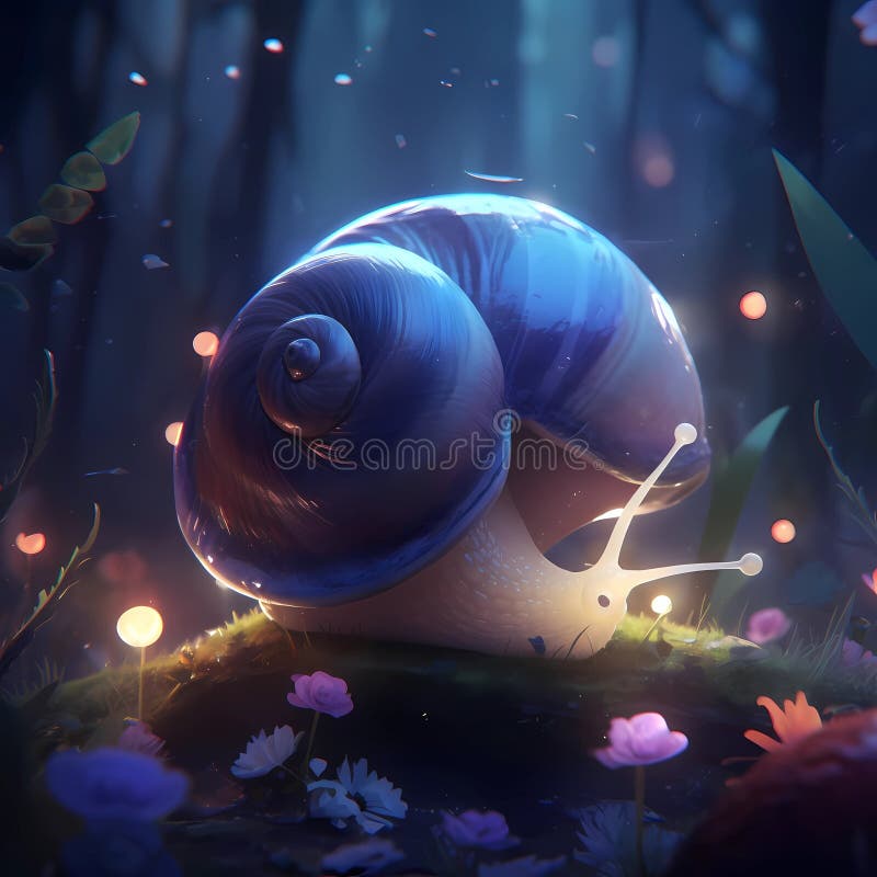 Fantasy Snail: Magic and Mystery in Every Trail Stock Illustration ...