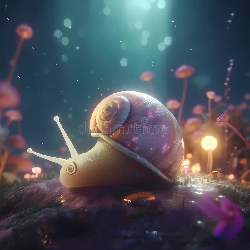 Fantasy Snail: Magic and Mystery in Every Trail Stock Illustration ...