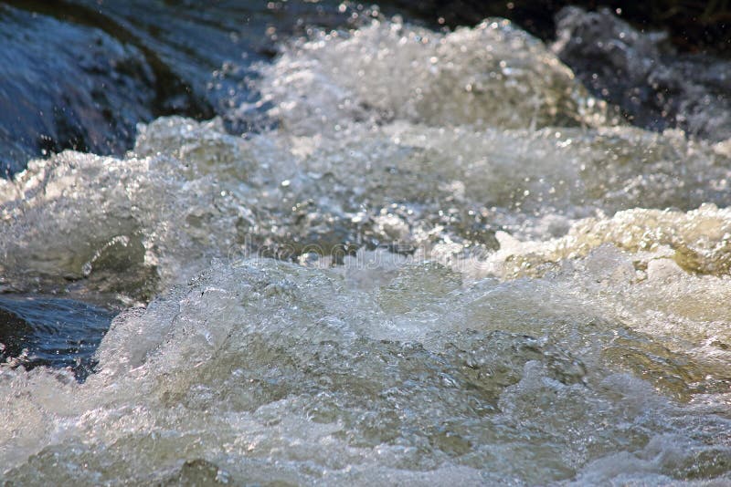 Frothing Water Gushing through a Canyon at Banff National Park Stock ...