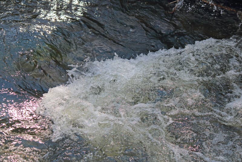 WATER in a RIVER CASCADING DOWN a SLOPE Stock Image - Image of aqua ...