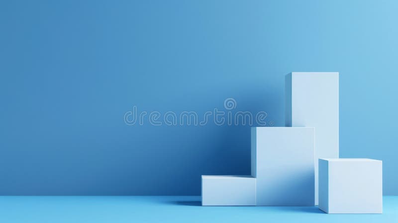 Abstract Blue 3D Blocks on a Blue Background, Generative AI Stock ...