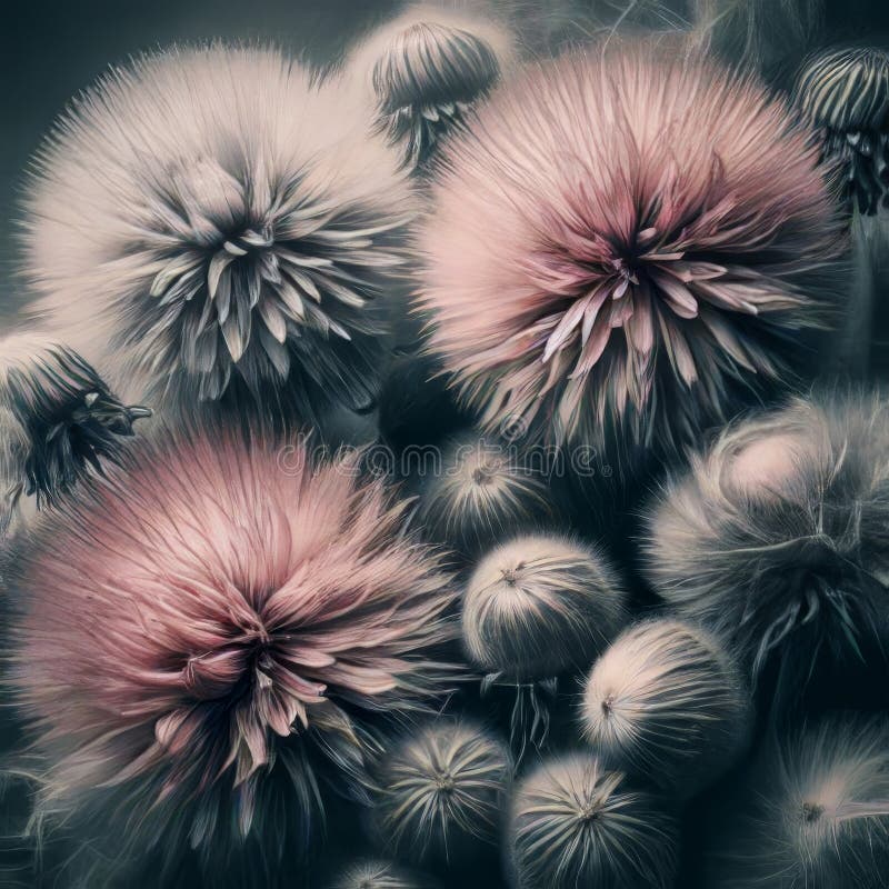 This Image Features an Abstract Arrangement of Soft, Spherical Floral ...