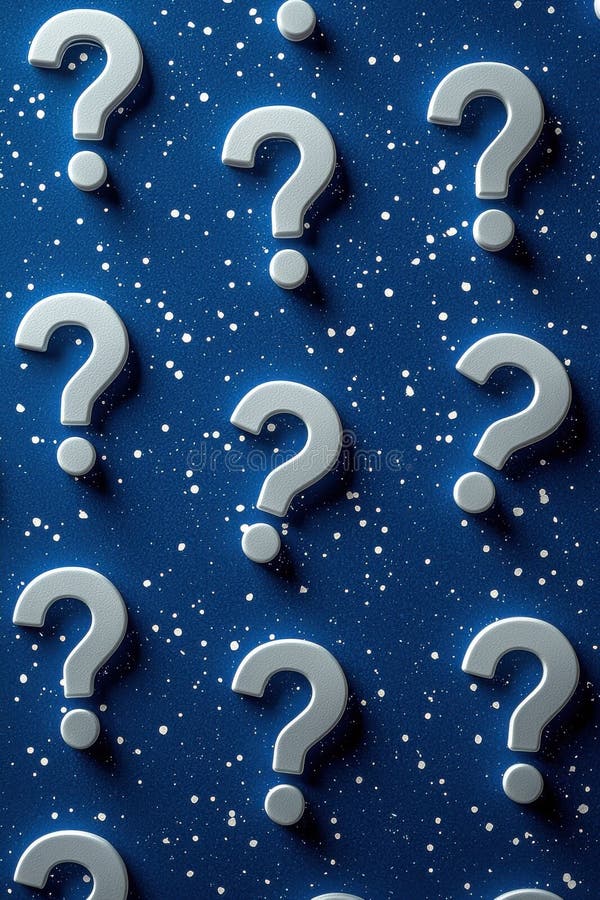 Abstract Background with White Question Marks on Blue Surface Stock ...
