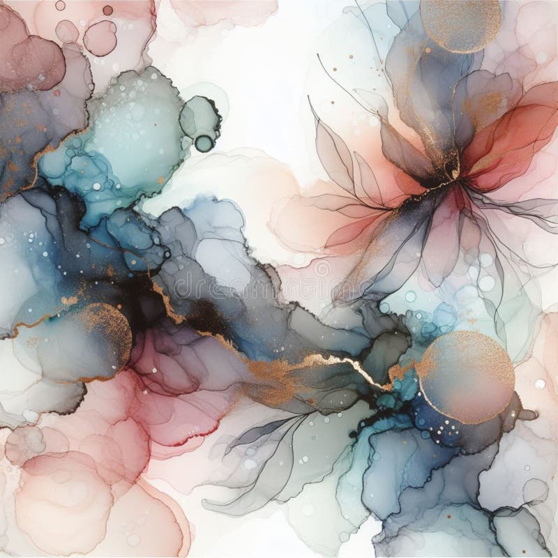 Elegant Abstract Watercolor and Ink Flow Art Invitation Design for ...