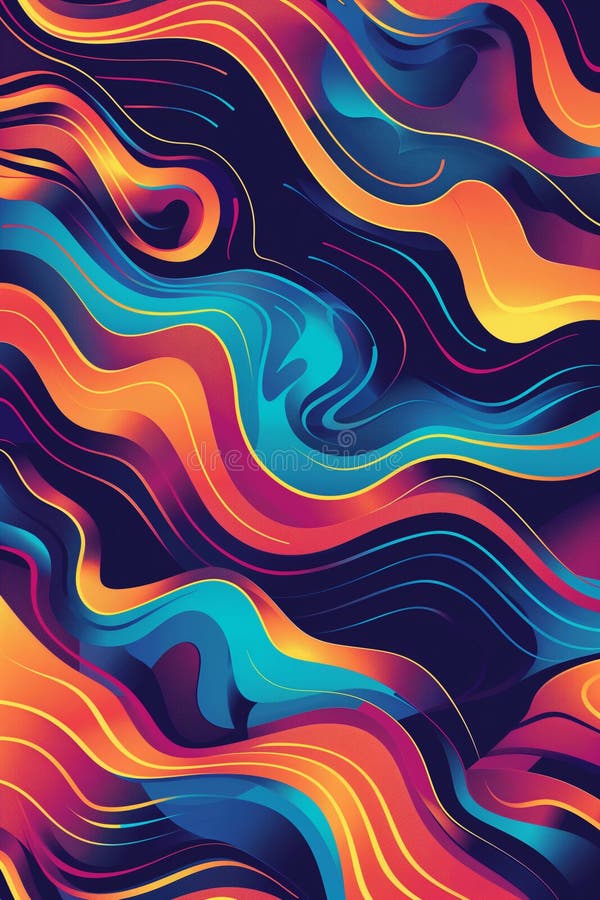 Abstract Flow Lines Background with Fluid Wavy Shapes and Striped ...