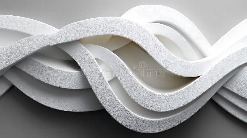 Abstract White Waves Texture Background Plastered Wall Design 3d ...