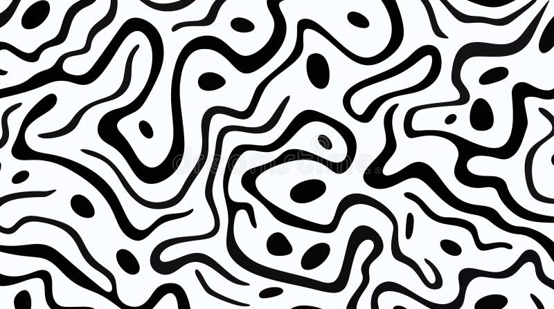 Abstract Black and White Squiggly Line Pattern Stock Illustration ...