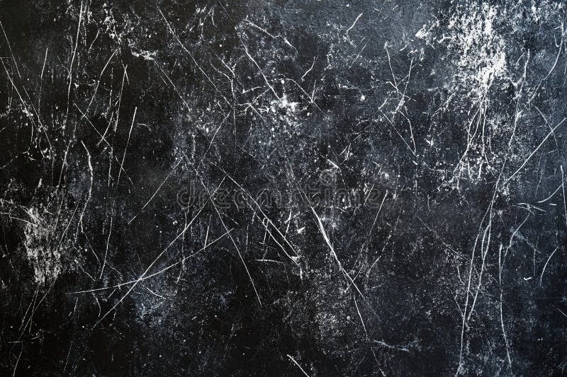 Abstract Scratched Black Surface with White Texture and Grunge Pattern ...