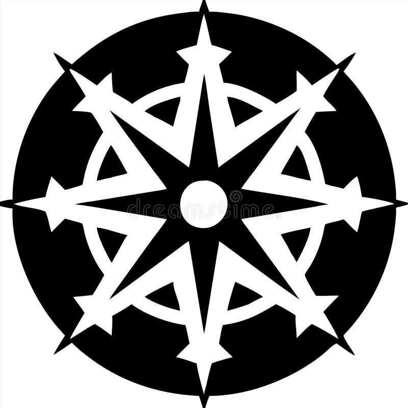 Abstract Geometric Compass Star Symbol for Tattoo and Design Projects ...