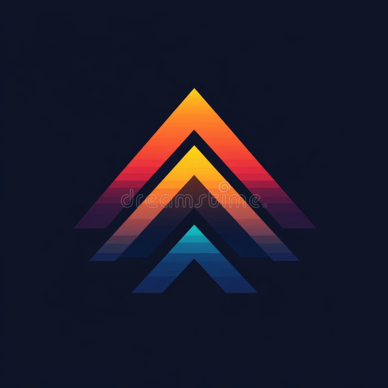 Abstract Geometric Design with Triangles in Retro Color Palette Stock ...