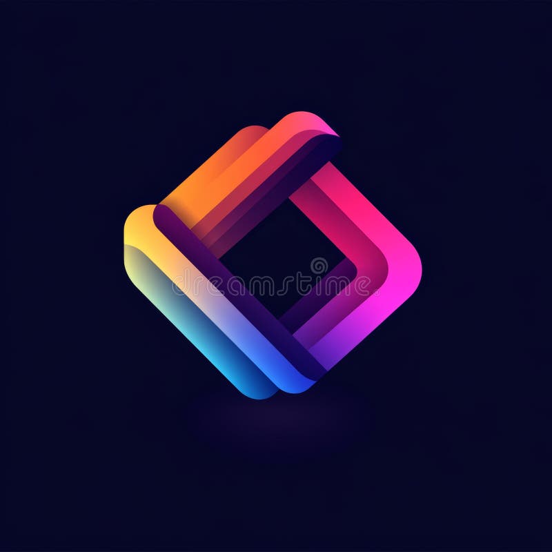 Abstract Geometric Shape Logo Design with Rainbow Gradient Colors Stock ...