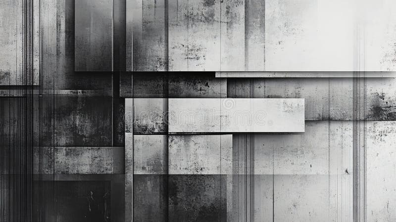 Abstract Grayscale Geometric Background Overlapping Rectangular Shapes ...