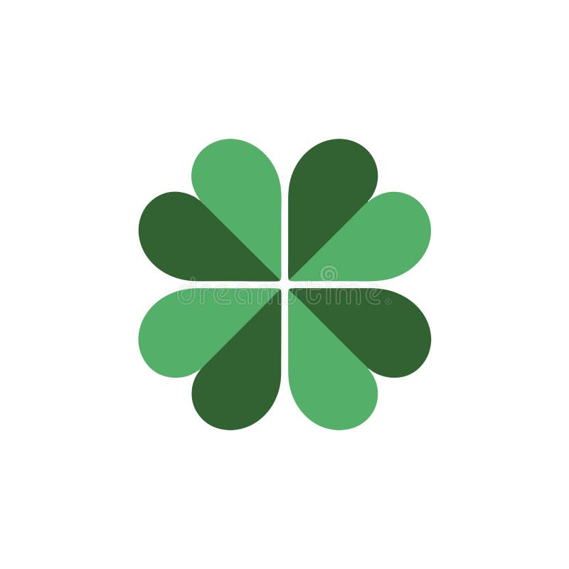 Abstract Green Clover Vector with Symmetrical Leaf Petals Design Stock ...
