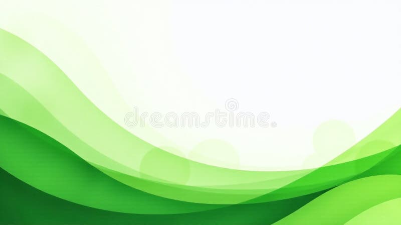 The Image Features an Abstract Green Wave Design on a White Background ...