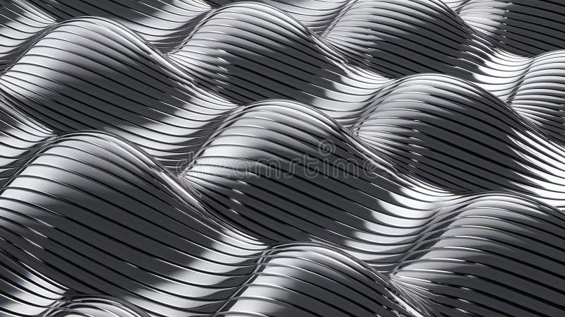 Abstract Metallic Wavy Surface with Shiny Rippled Patterns and ...