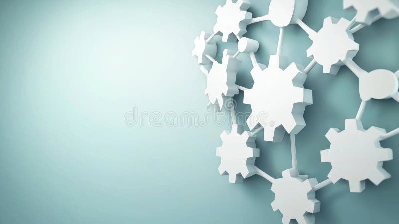 Abstract Representation of Gears and Cogs Connected To Each Other on a ...