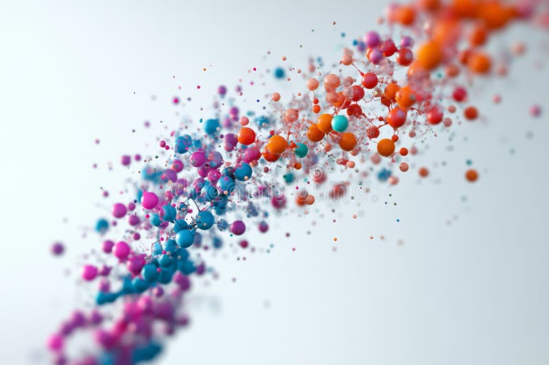 Colorful Abstract Molecular Biology Art Stock Illustration ...