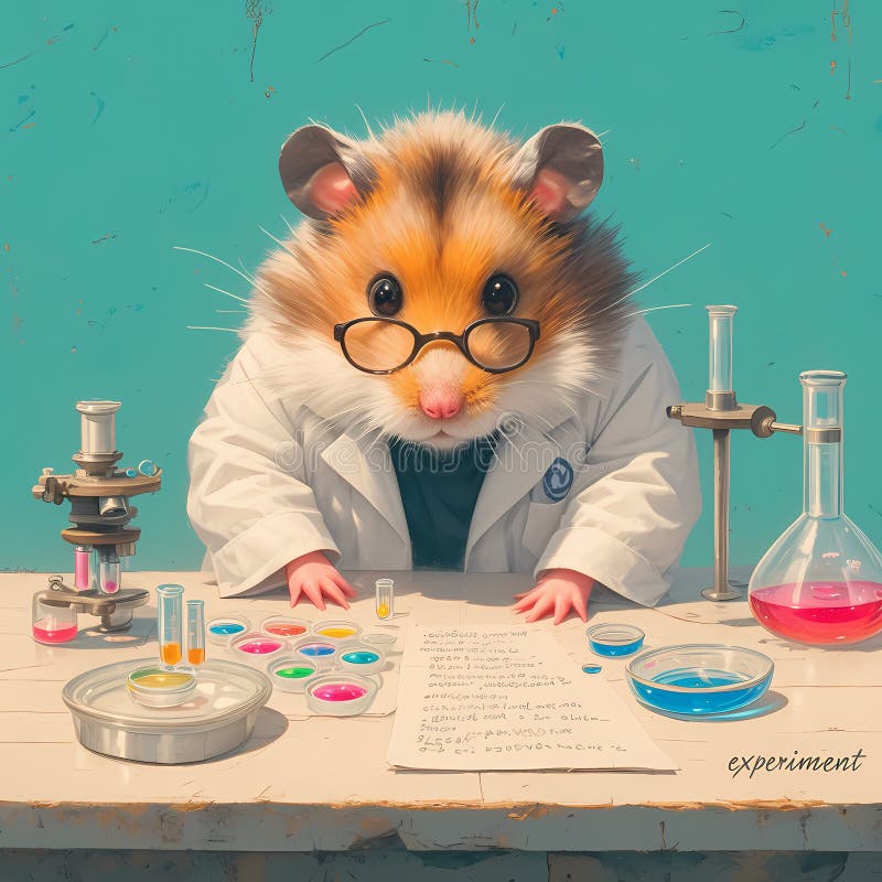 Adorable Hamster Scientist stock illustration. Illustration of adorable ...