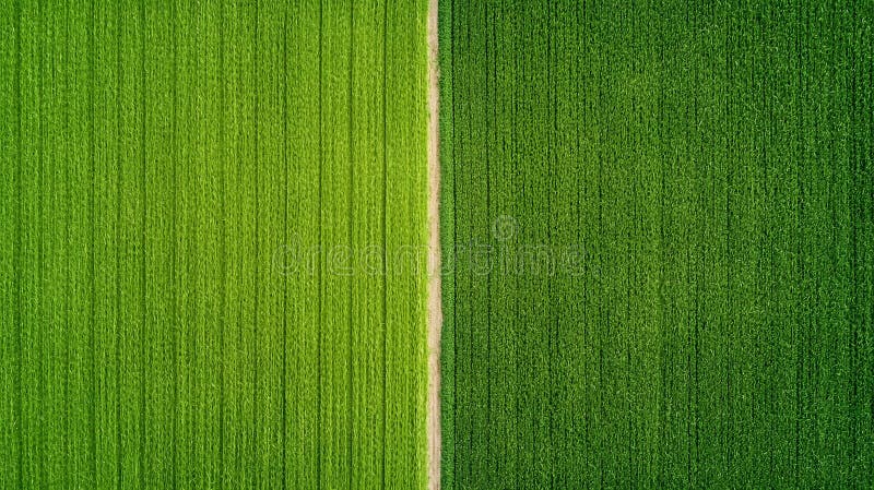 Aerial View of Divided Green Fields Showing Distinct Texture and Color ...