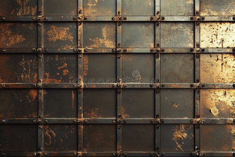 Aged Rusty Metal Grid with Dark Industrial Texture Background for ...