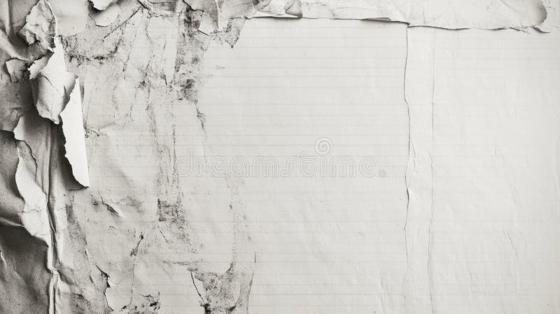 Aged White Paper with Torn Edges and Subtle Textured Background Stock ...
