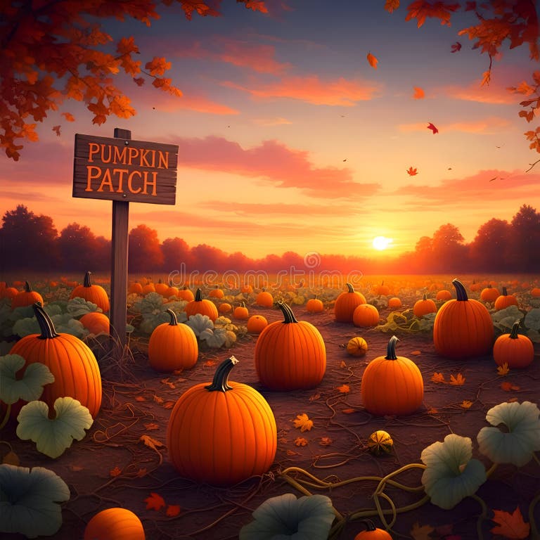AI-Generated Title: Pumpkin Patch Sign in Autumn Stock Photo - Image of ...