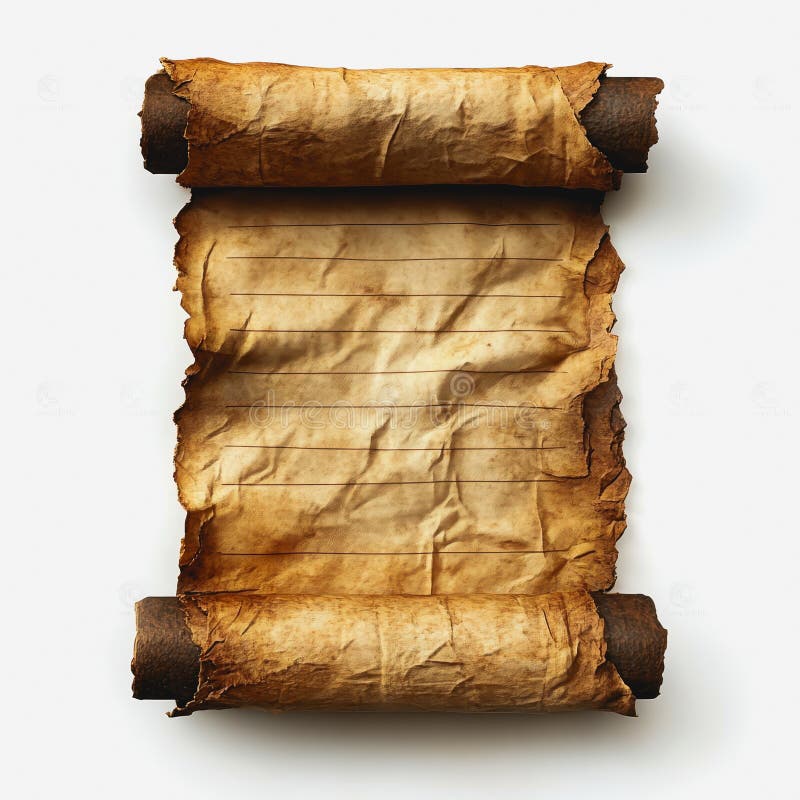Ancient Scroll with Weathered Edges and Empty Lines for Text, Perfect ...