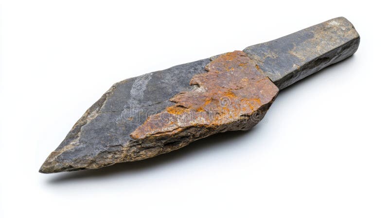 This Image Features an Ancient Stone Tool with Sharp Edges. it ...